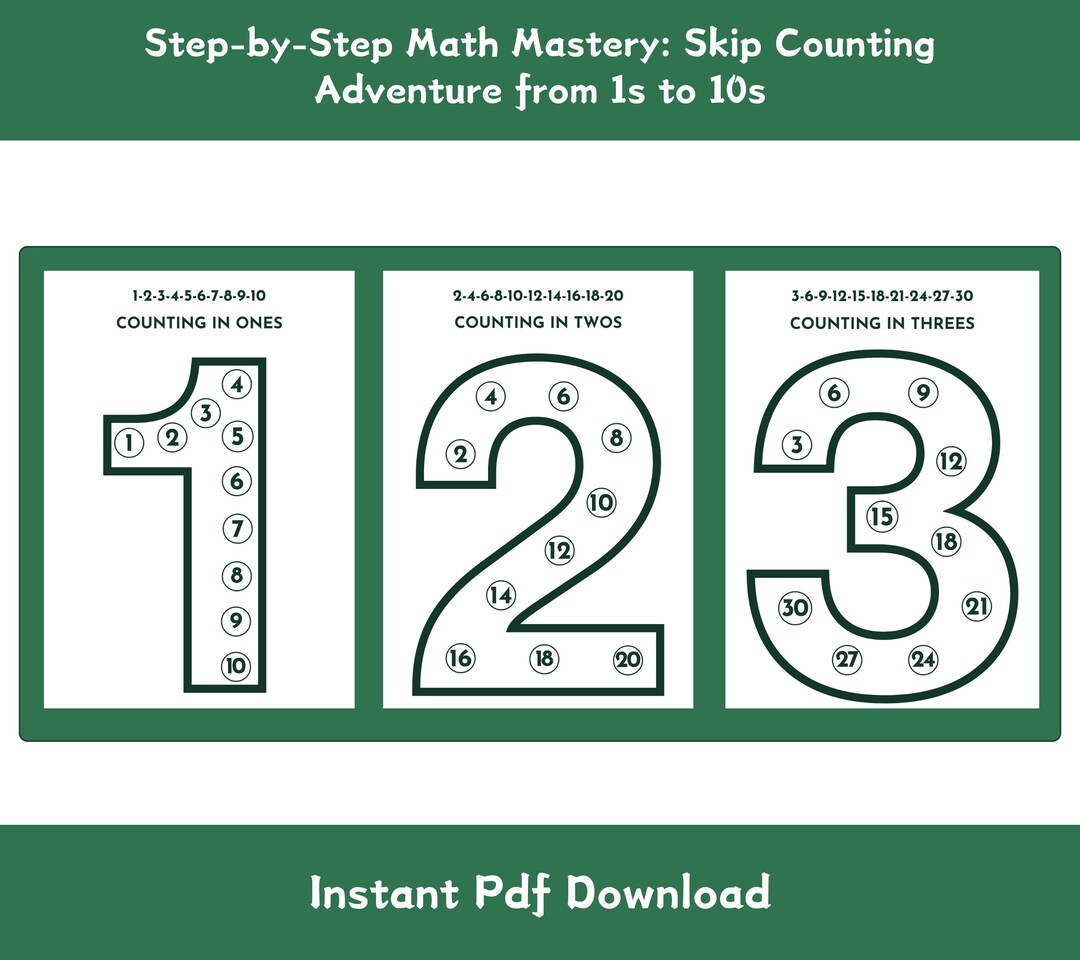 Printable Skip Counting Worksheets – Fun Math Practice for Kids (1s to ...