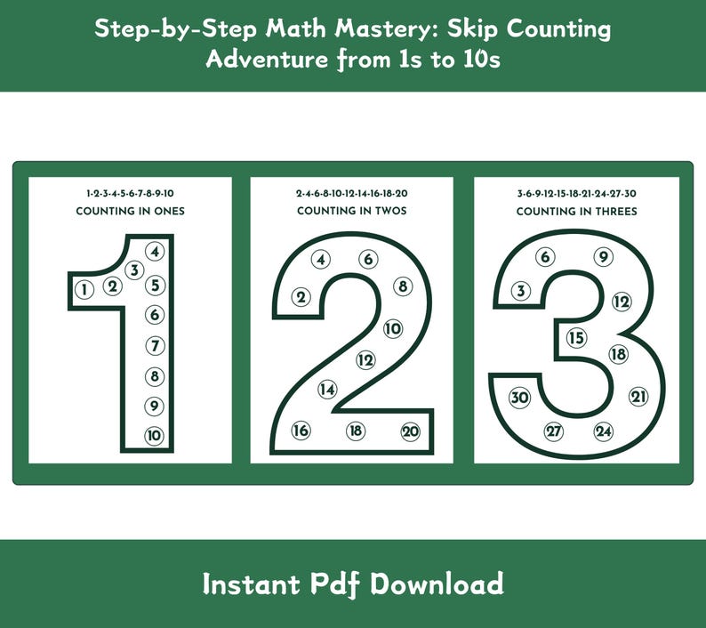 Printable Skip Counting Worksheets – Fun Math Practice for Kids (1s to ...