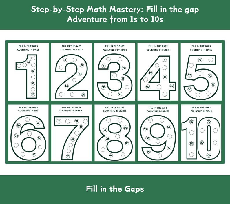 Printable Skip Counting Worksheets – Fun Math Practice for Kids (1s to ...