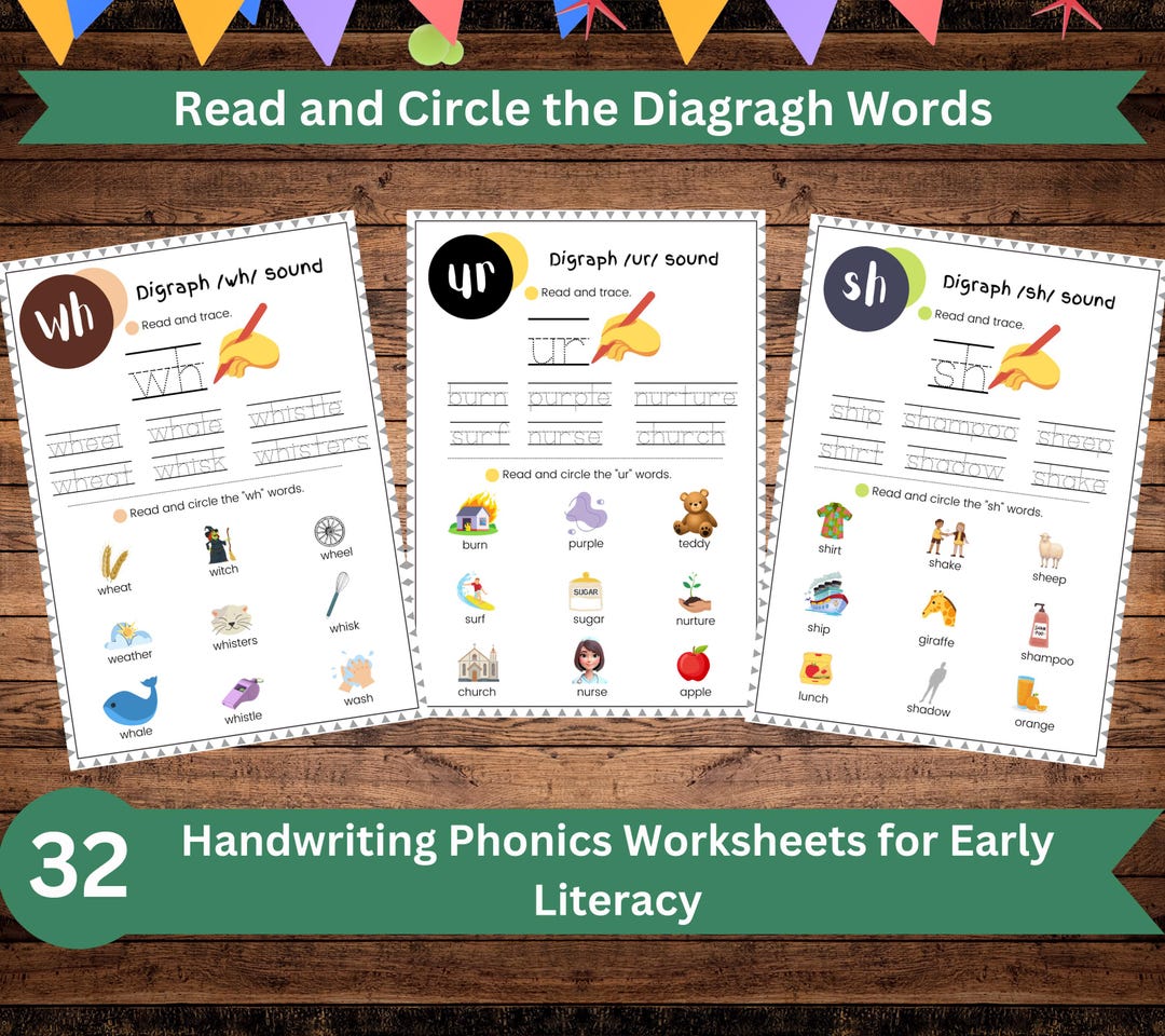 Digraph Phonics Practice Worksheets 32 Interactive Handwriting Pages ...