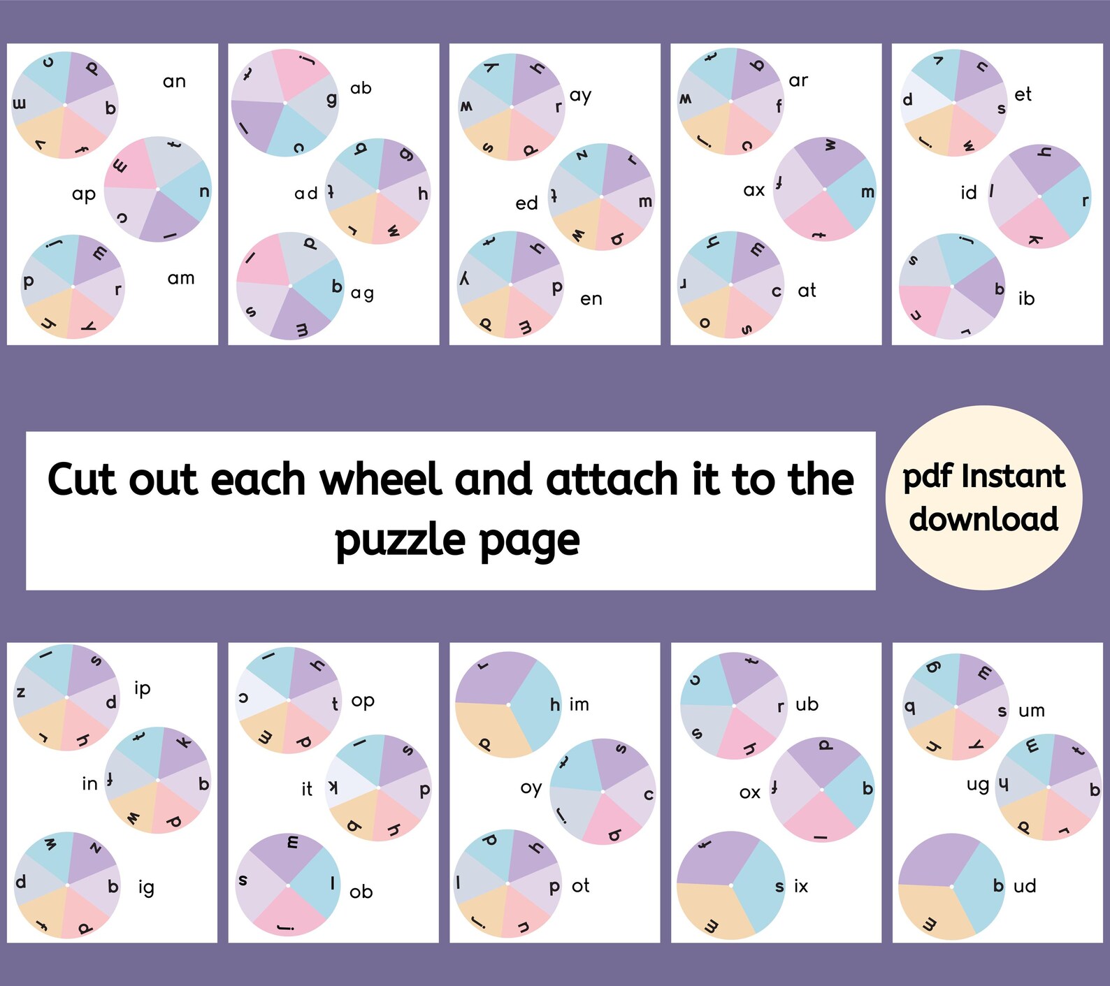 Spin & Spell CVC Word Family Wheels – Interactive Phonics Tool for Kids ...