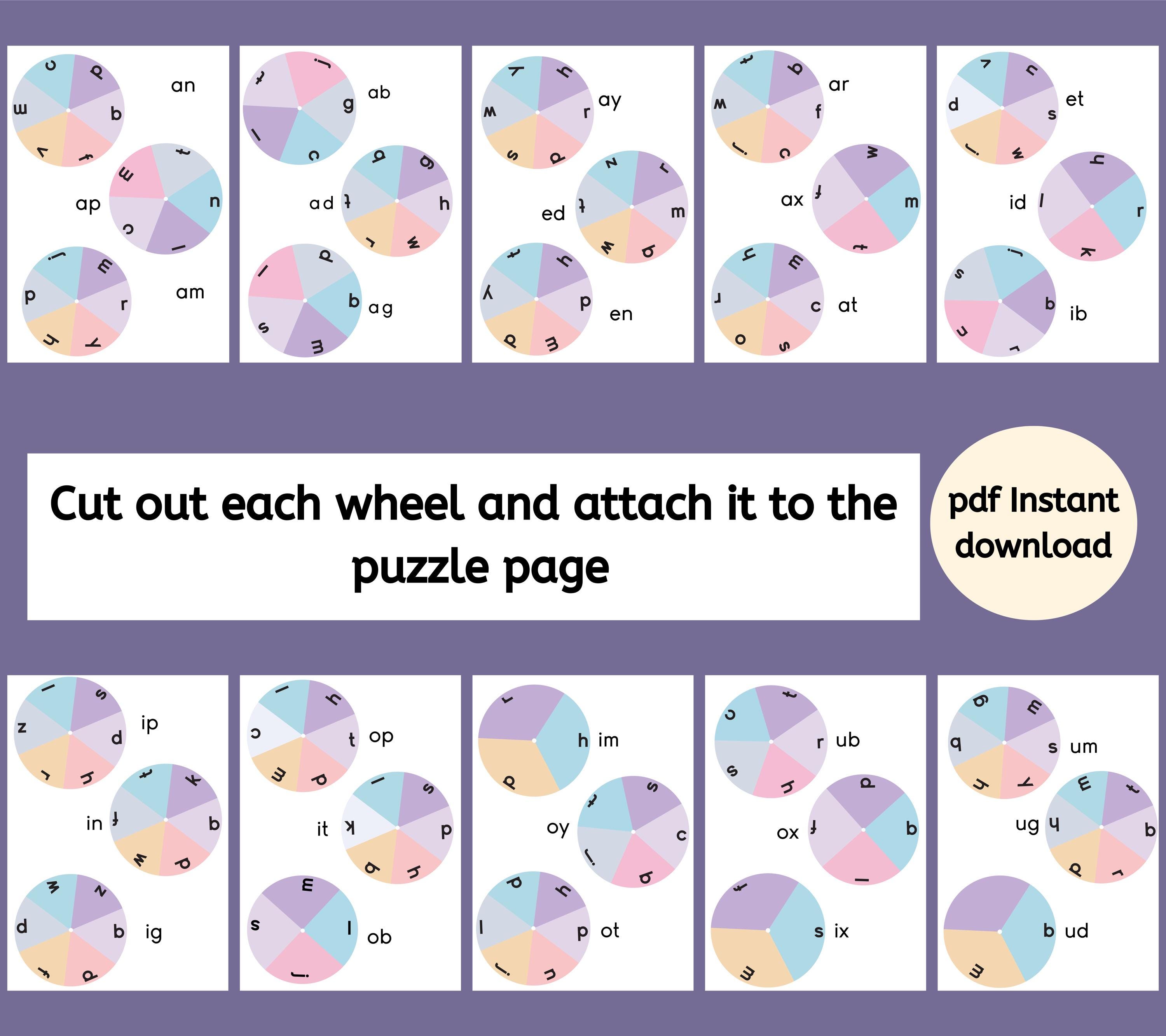 Spin & Spell CVC Word Family Wheels – Interactive Phonics Tool for Kids ...