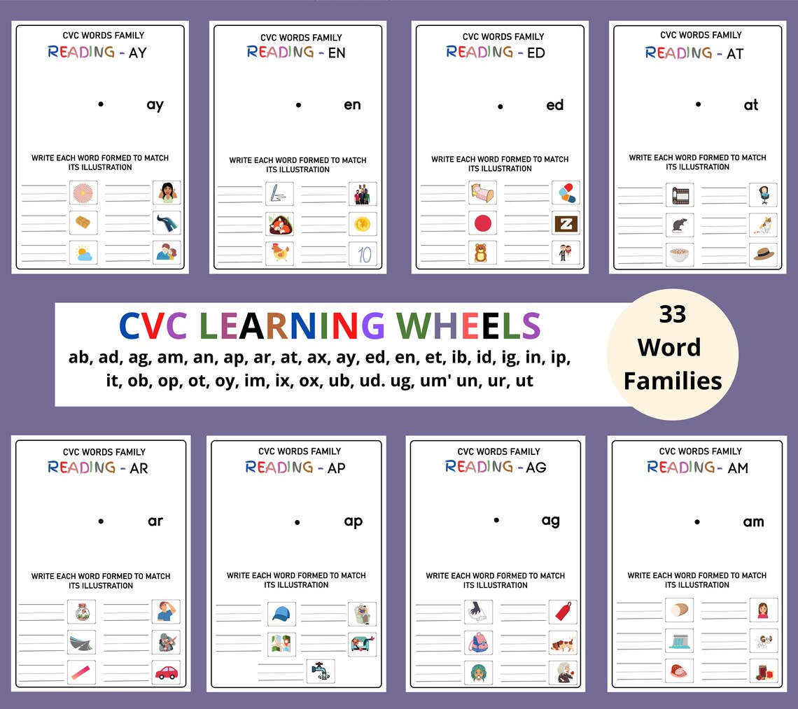 Spin & Spell CVC Word Family Wheels – Interactive Phonics Tool for Kids ...