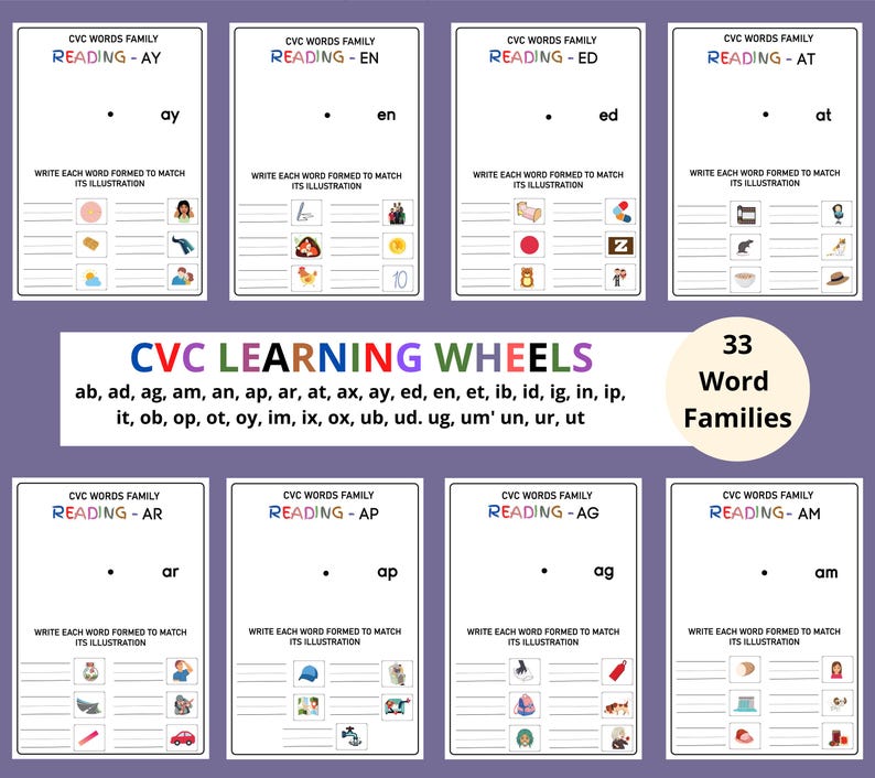Spin & Spell CVC Word Family Wheels – Interactive Phonics Tool for Kids ...