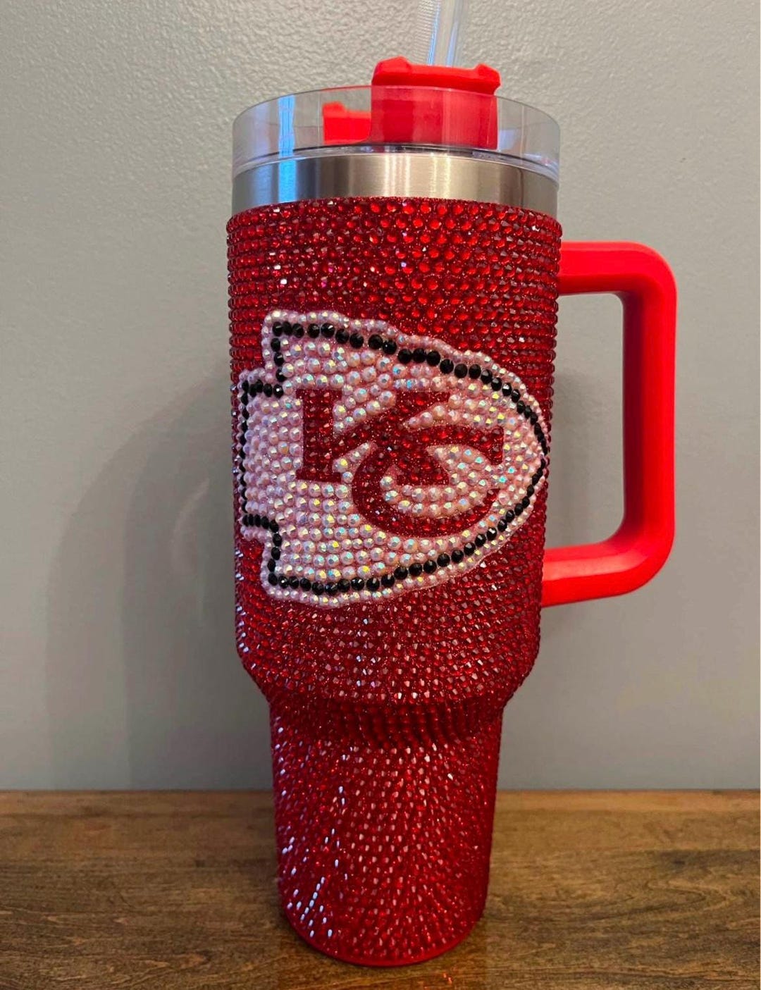 KC Chiefs Rhinestone 40oz Tumbler - Etsy