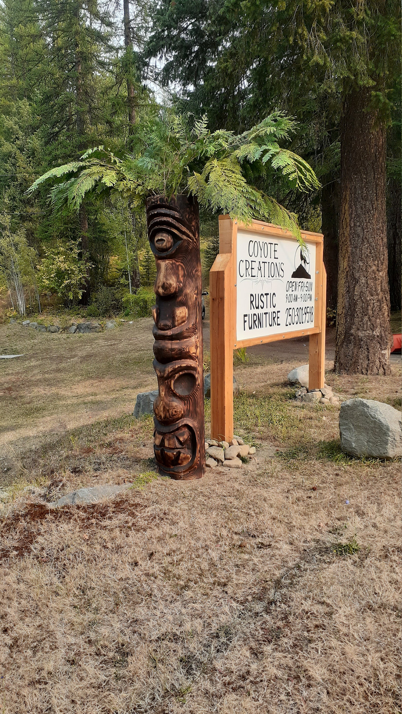 Large 2 Face Tiki Totem Pole - Etsy