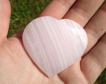 Pink Mangano Calcite Heart *UV Reactive* - Etsy