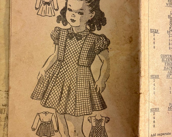 Vintage 1940s Girl’s Dress Sewing Pattern – Wallaces' Farmer Mail Order ...