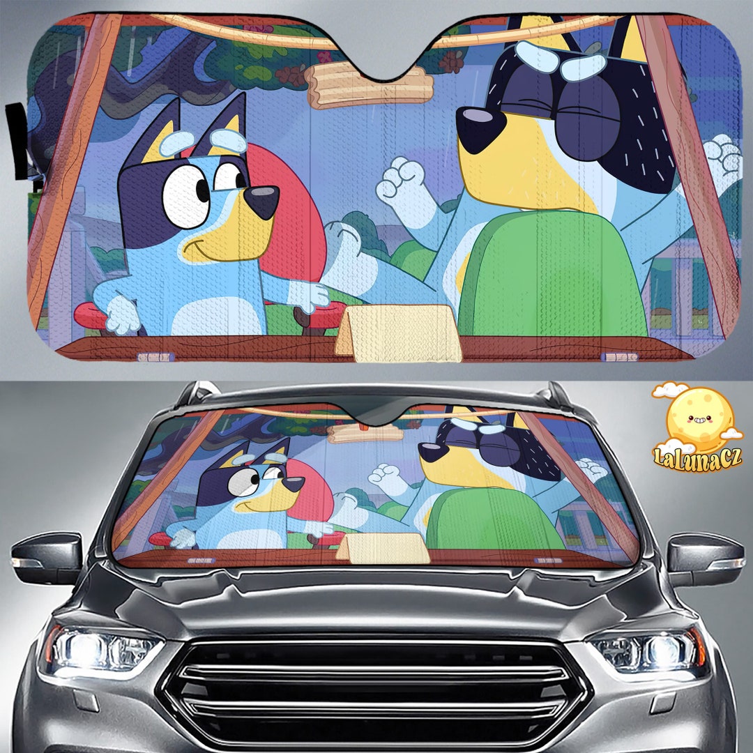 Bluey Dad Car Sunshade, Bluey Family Car Sunshade, Bluey Car Sunshade ...