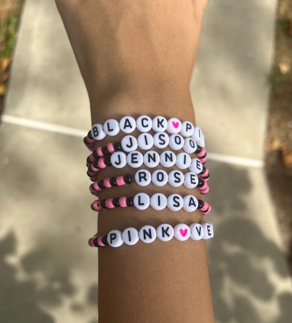 BLACKPINK Bracelets Pink and Black Beads 4mm Beads - Etsy
