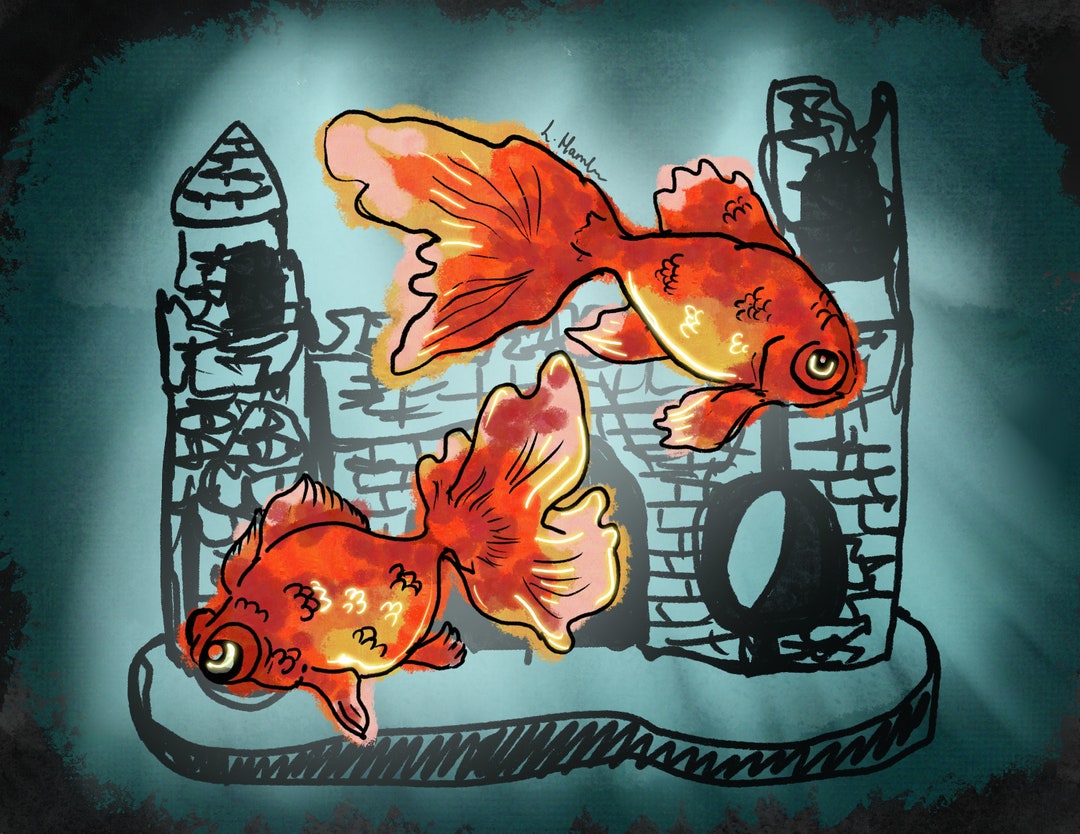 Goldfish Digital Art - Etsy