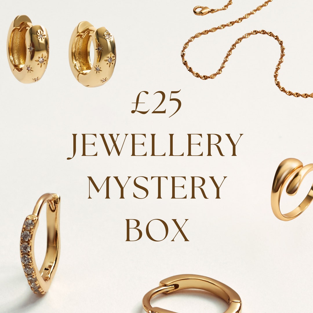 18k Gold Surprise Box Mystery Box Dainty Minimal Jewellery Gifts for ...
