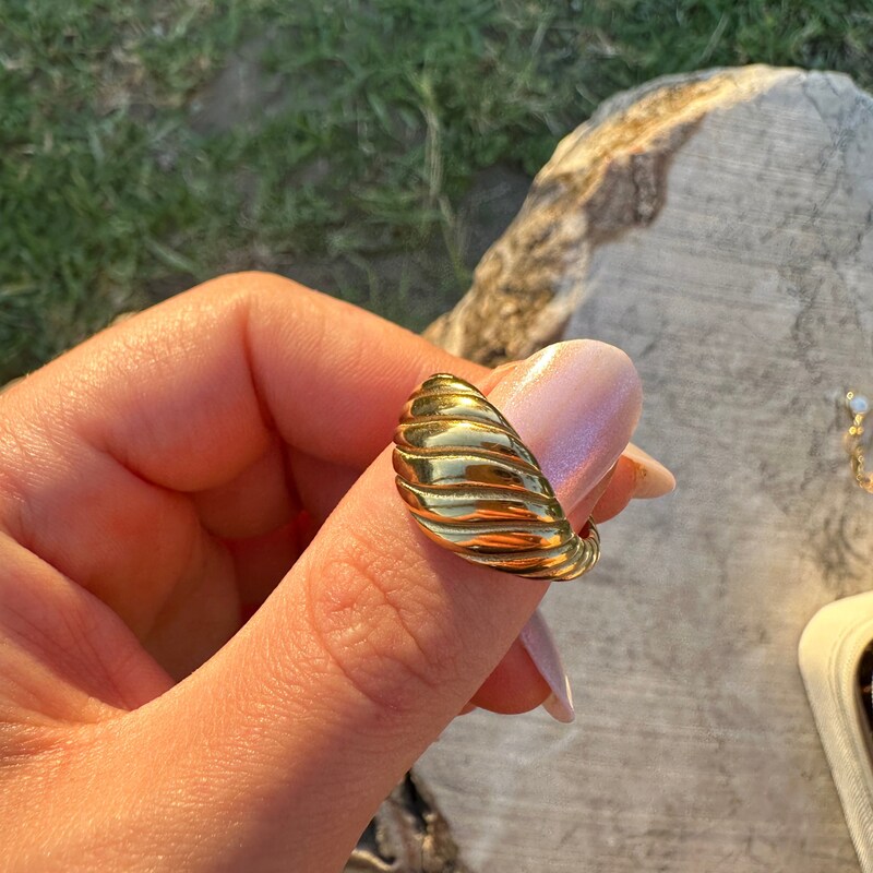 Chunky Gold Ring - Etsy