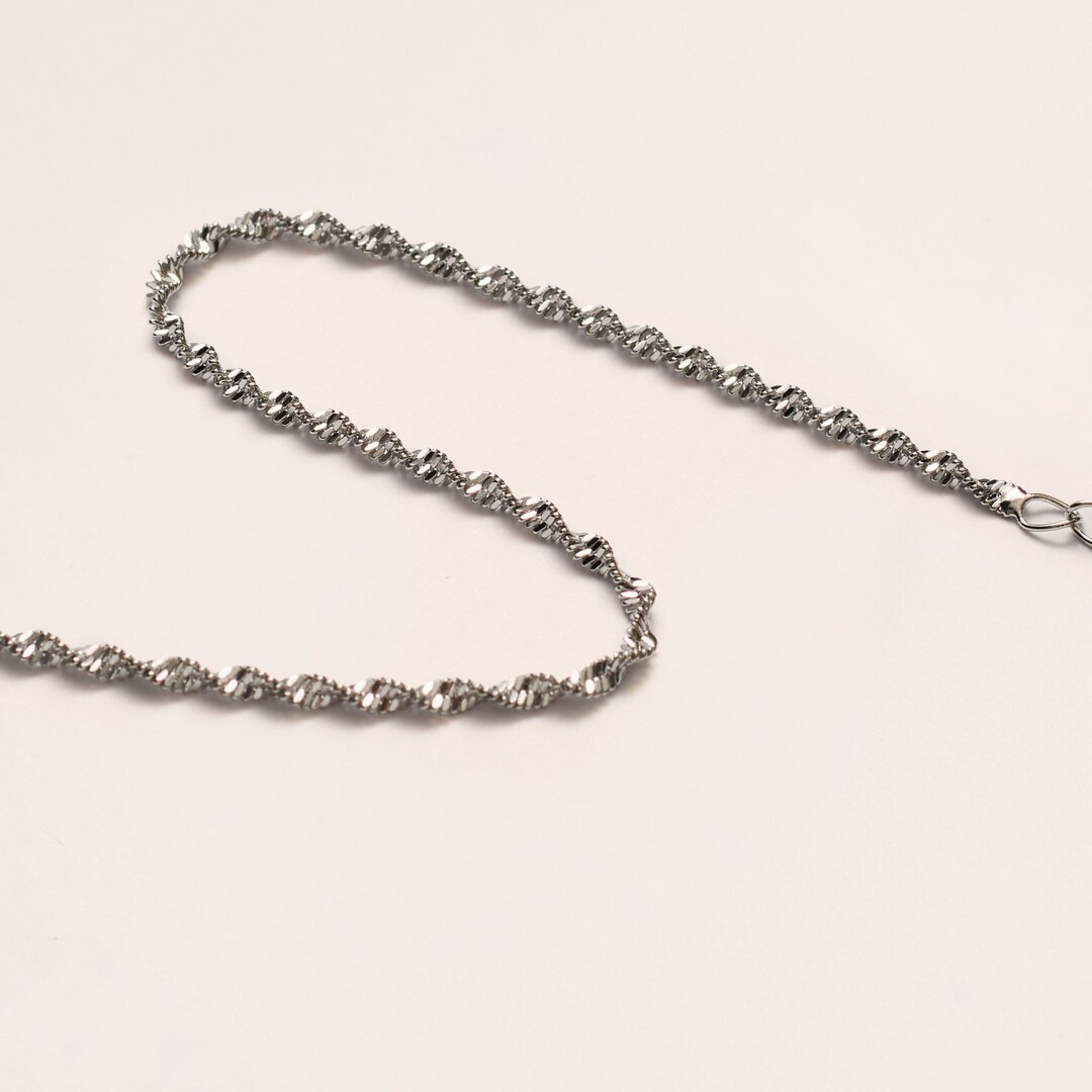 Silver Twisted Rope Chain Necklace Minimalist Dainty Layering Necklace ...