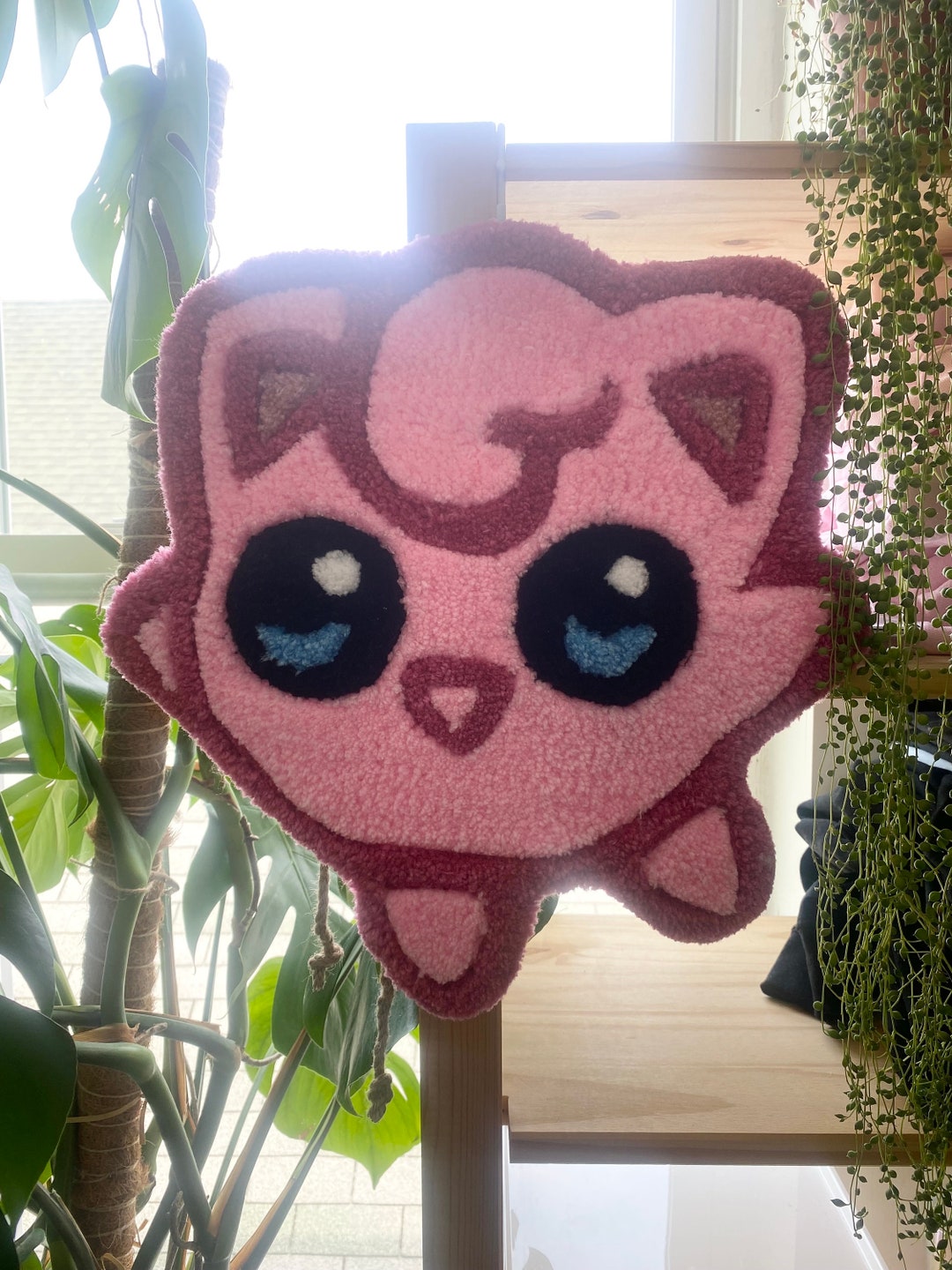 Jiggly Puff Rug Anime Pink Fluffy Rug Tufting Vintage Handmade Cut Pile ...
