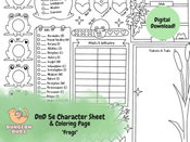 D&D 5e Monk Character Sheet - Etsy Canada