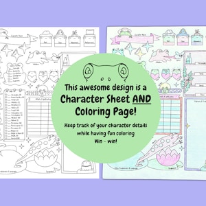 Dnd 5e Character Sheet & Coloring Page - Frogs - Etsy