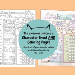 Pathfinder 2e Character Sheet & Coloring Page - Kitties - Etsy