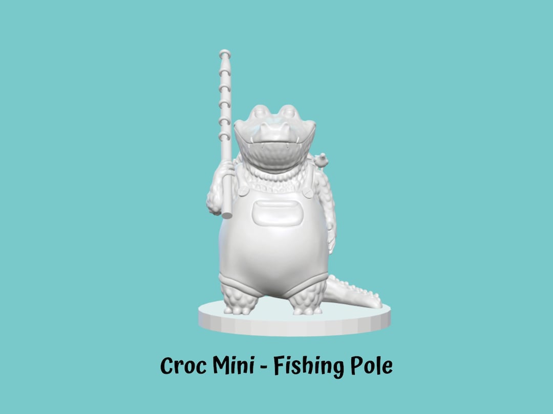 Crocodile Miniature - Fishing Pole - Etsy
