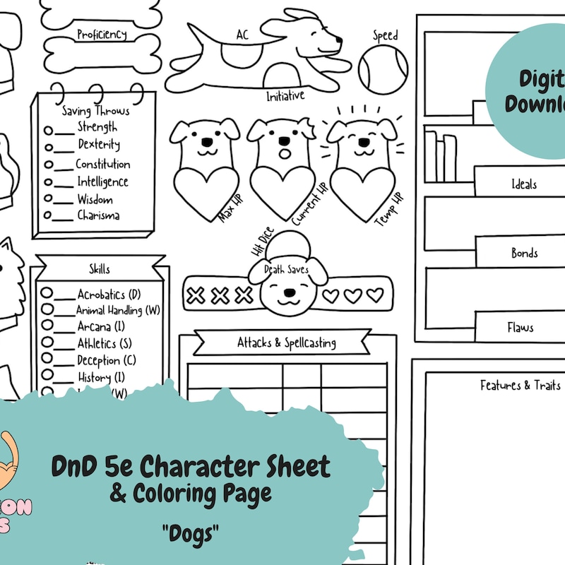 Dog Dnd Character Sheet - Etsy