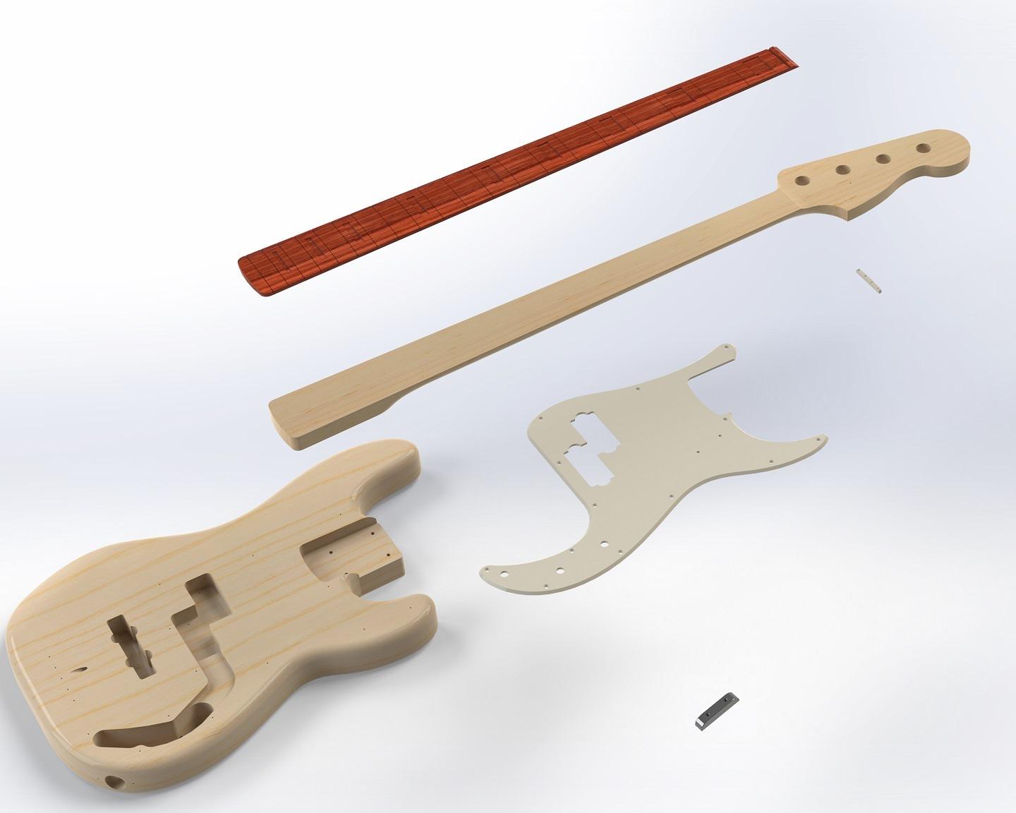 Precision Bass + Middle Pickup 3D Model CAD Files - Etsy