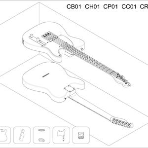 Telecaster Electric Guitar PDF Plans Blueprint 01 - Etsy