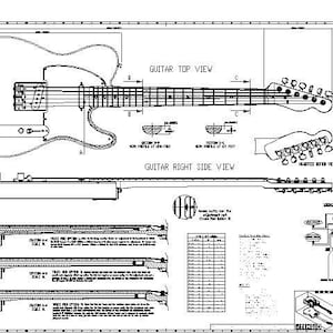 Telecaster Electric Guitar PDF Plans Blueprint 01 - Etsy