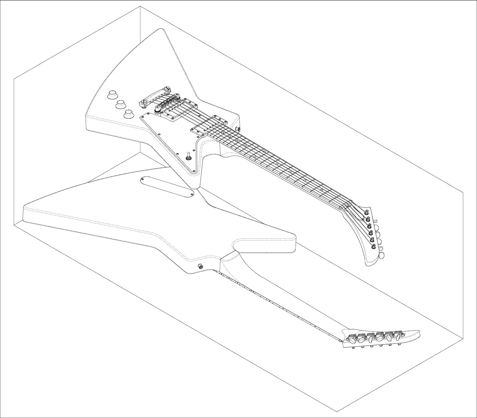 Gibson Explorer Electric Guitar 01. PDF Plans Blueprint - Etsy
