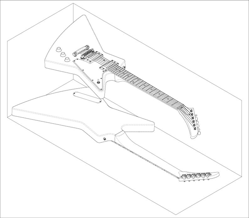 Gibson Explorer Electric Guitar 01. PDF Plans Blueprint - Etsy