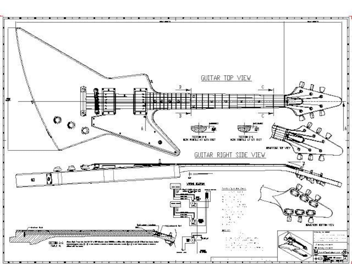 Gibson Explorer With Flying V Headstock Electric Guitar 02. PDF Plans ...