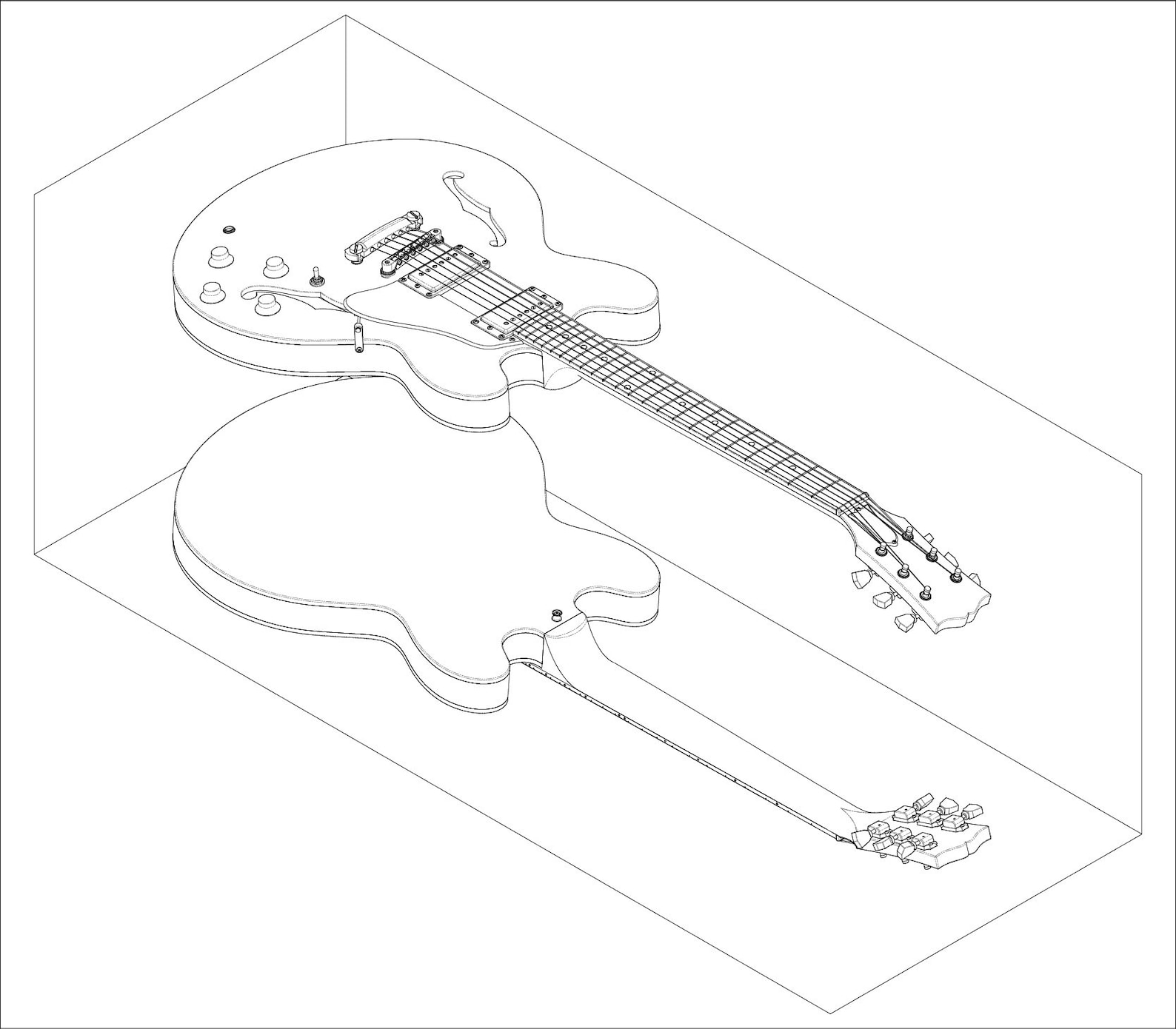 Gibson ES-335 Dot Electric Guitar 01. PDF Plans Blueprint Template - Etsy