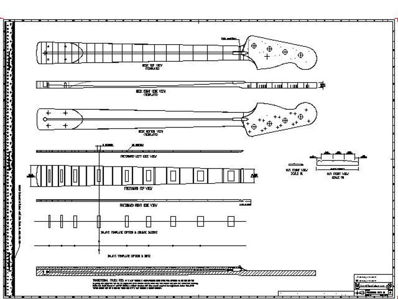 Fender Precision Bass Electric Bass 01. PDF Plans Blueprint - Etsy