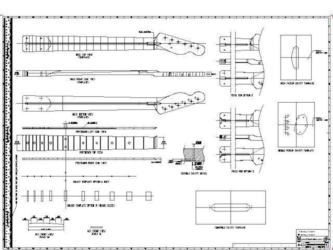 Telecaster Electric Guitar PDF Plans Blueprint 01 - Etsy