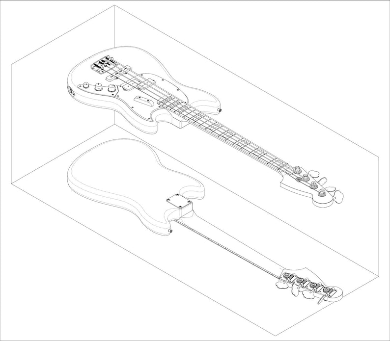 Mustang Bass – PDF Plans Blueprint – Electric Bass 01 - Etsy