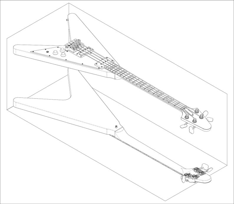 Gibson Flying V Bass (SG Pickups) - Electric Bass 02. PDF Plans ...