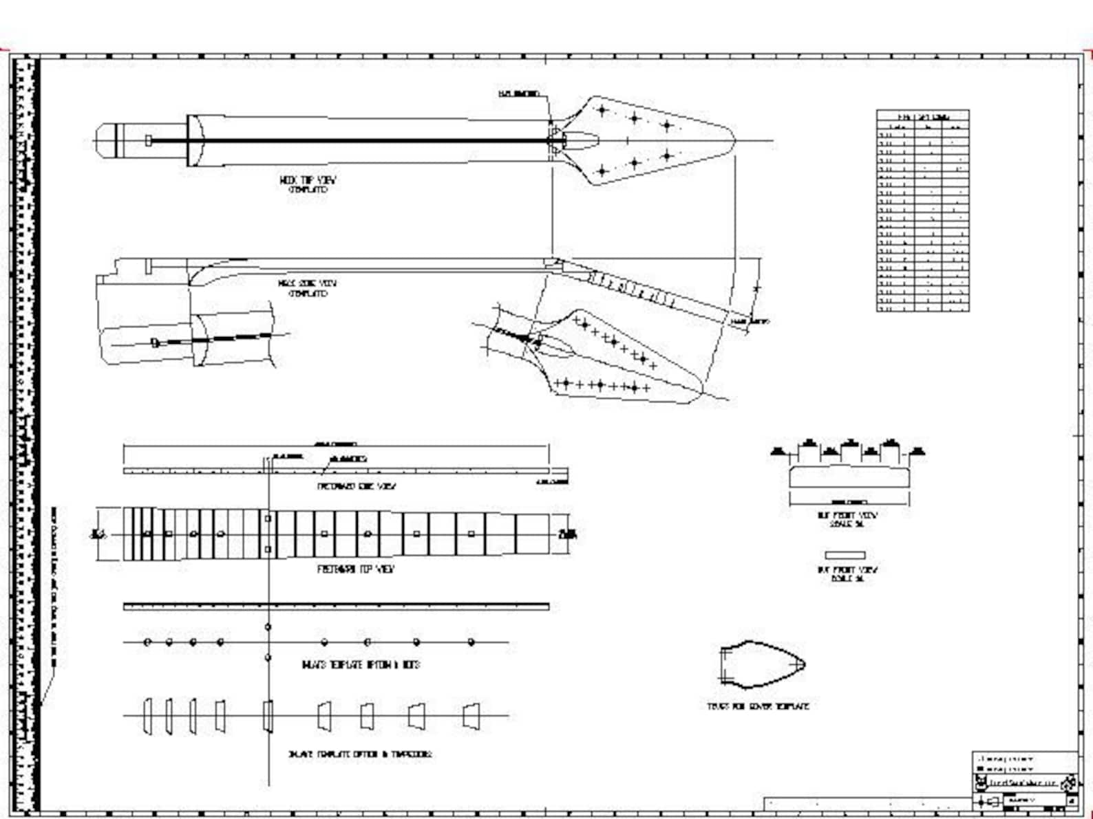 Gibson Flying V Electric Guitar 01. PDF Plans Blueprint - Etsy