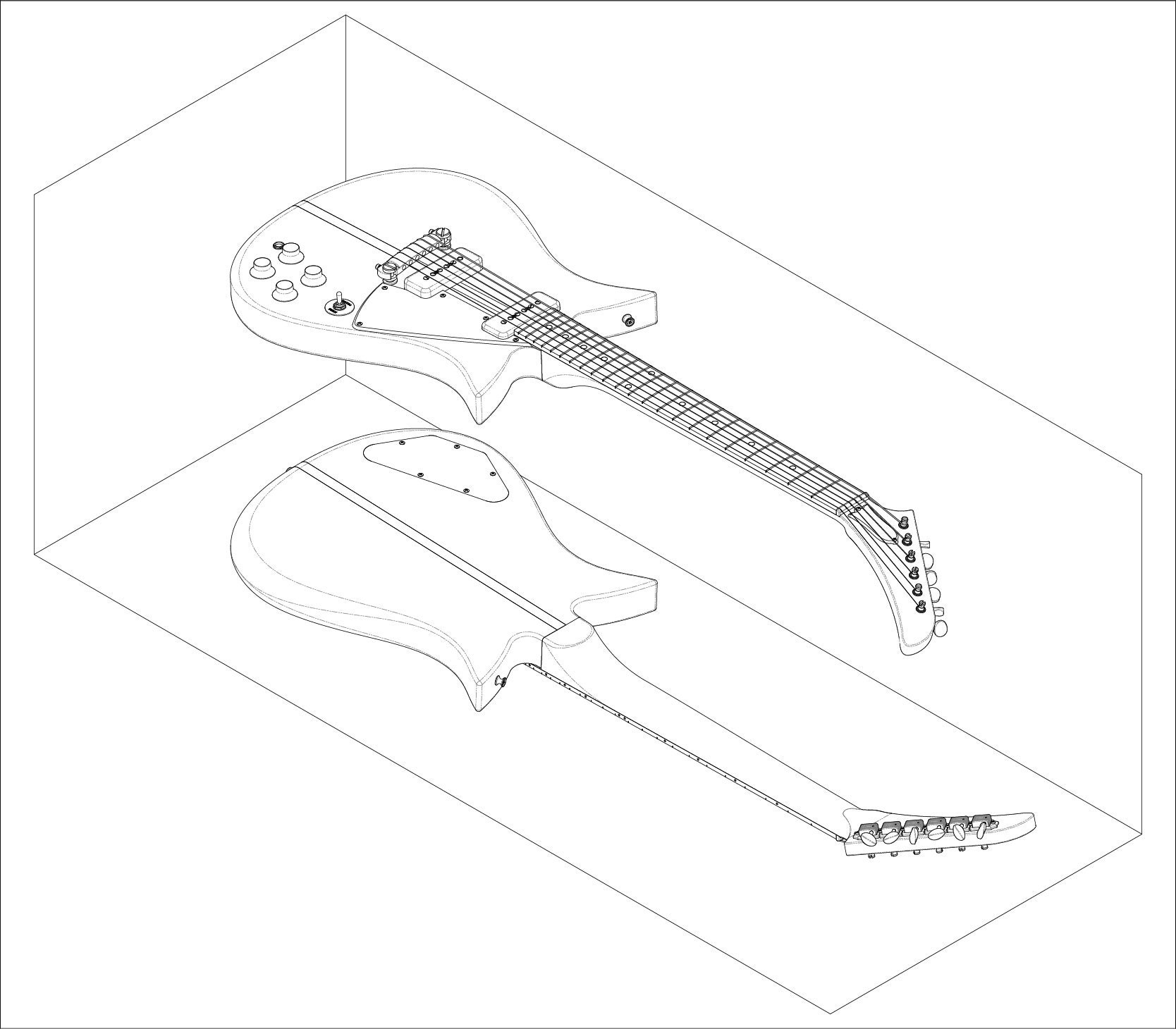 Gibson Theodore Electric Guitar 01. PDF Plans Blueprint Template - Etsy