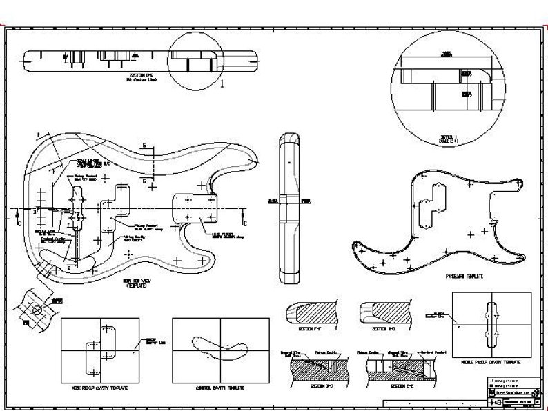 Fender Precision Bass + Middle Pickup Electric Bass 02. PDF Plans ...