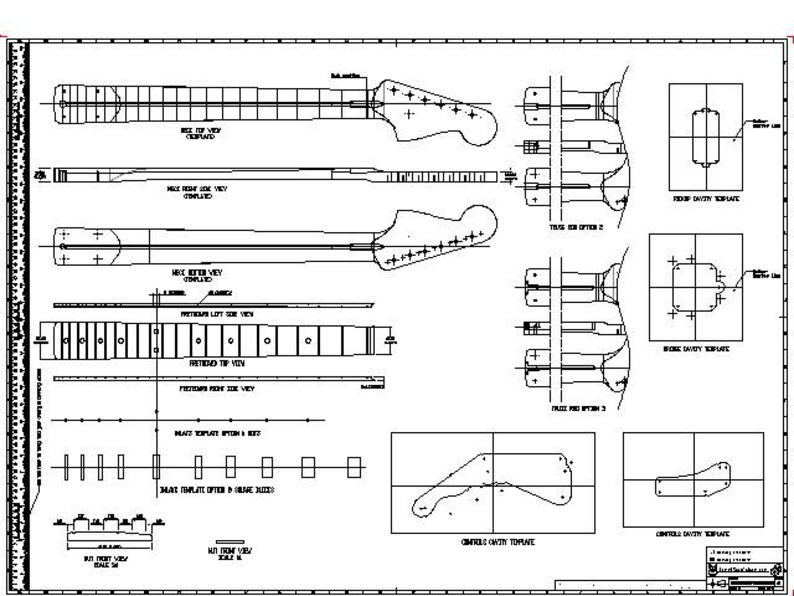 Fender Jazzmaster HH Electric Guitar 02. PDF Plans Blueprint - Etsy