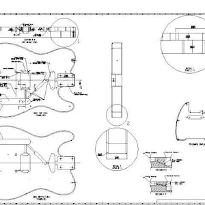 Telecaster Electric Guitar Bigsby B5 HS PDF Plans Blueprint 03 - Etsy