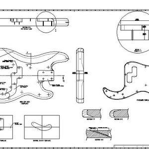 Fender Precision Bass Electric Bass 01. PDF Plans Blueprint - Etsy