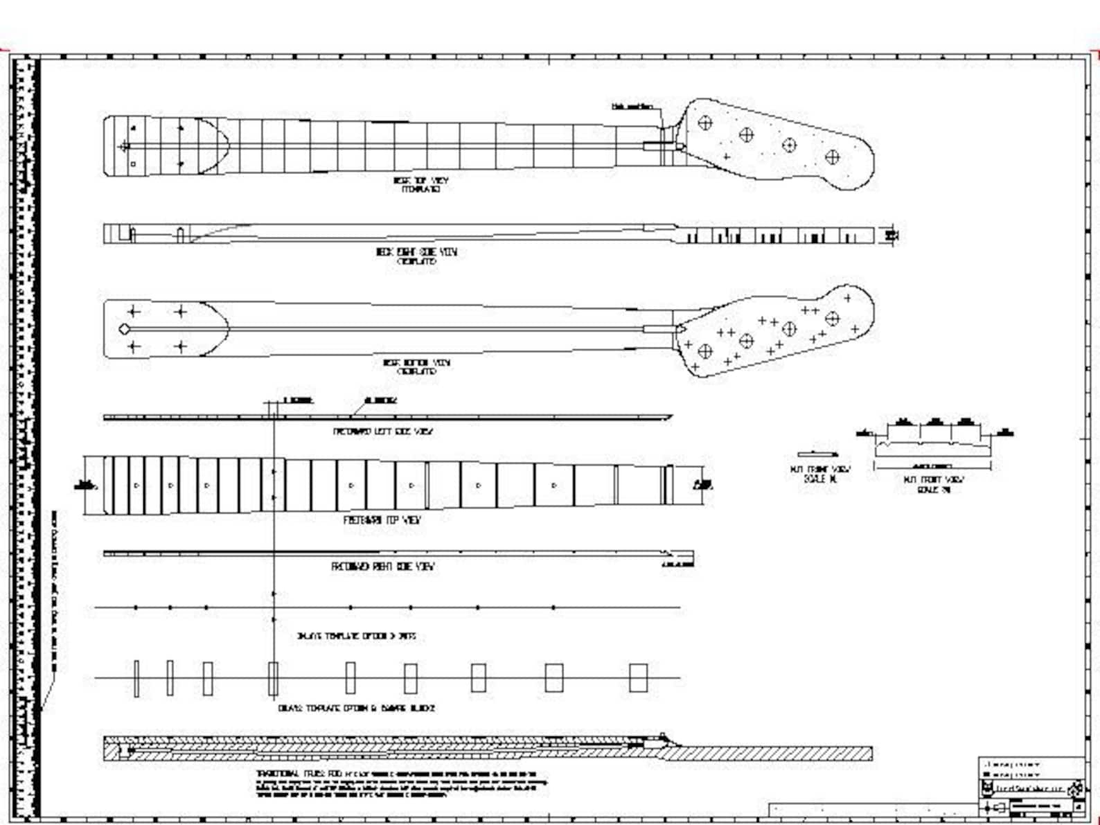 Fender Precision Bass '53 Electric Bass 03. PDF Plans Blueprint - Etsy