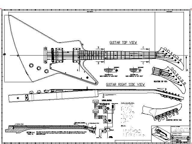 Gibson Explorer Electric Guitar 01. PDF Plans Blueprint - Etsy
