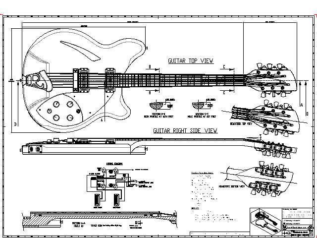 Rickenbacker 360/12 - PDF Plans Blueprint - Electric Guitar 01 - Etsy