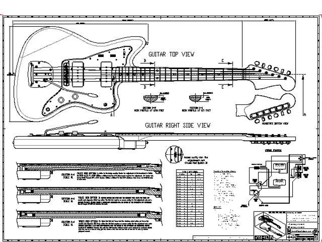Fender Jazzmaster Electric Guitar 01. PDF Plans Blueprint - Etsy