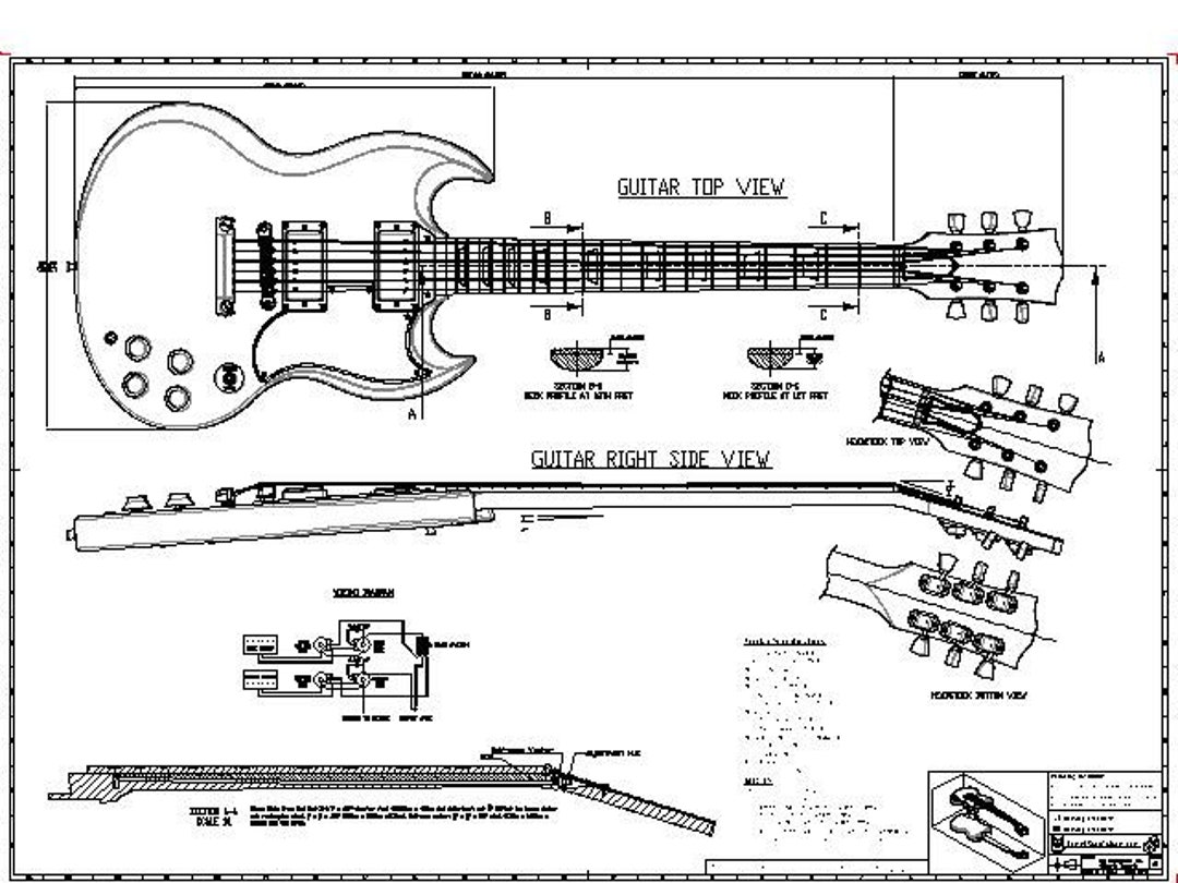 SG Standard '61 (short Tenon) Electric Guitar 04. PDF Plans Blueprint ...