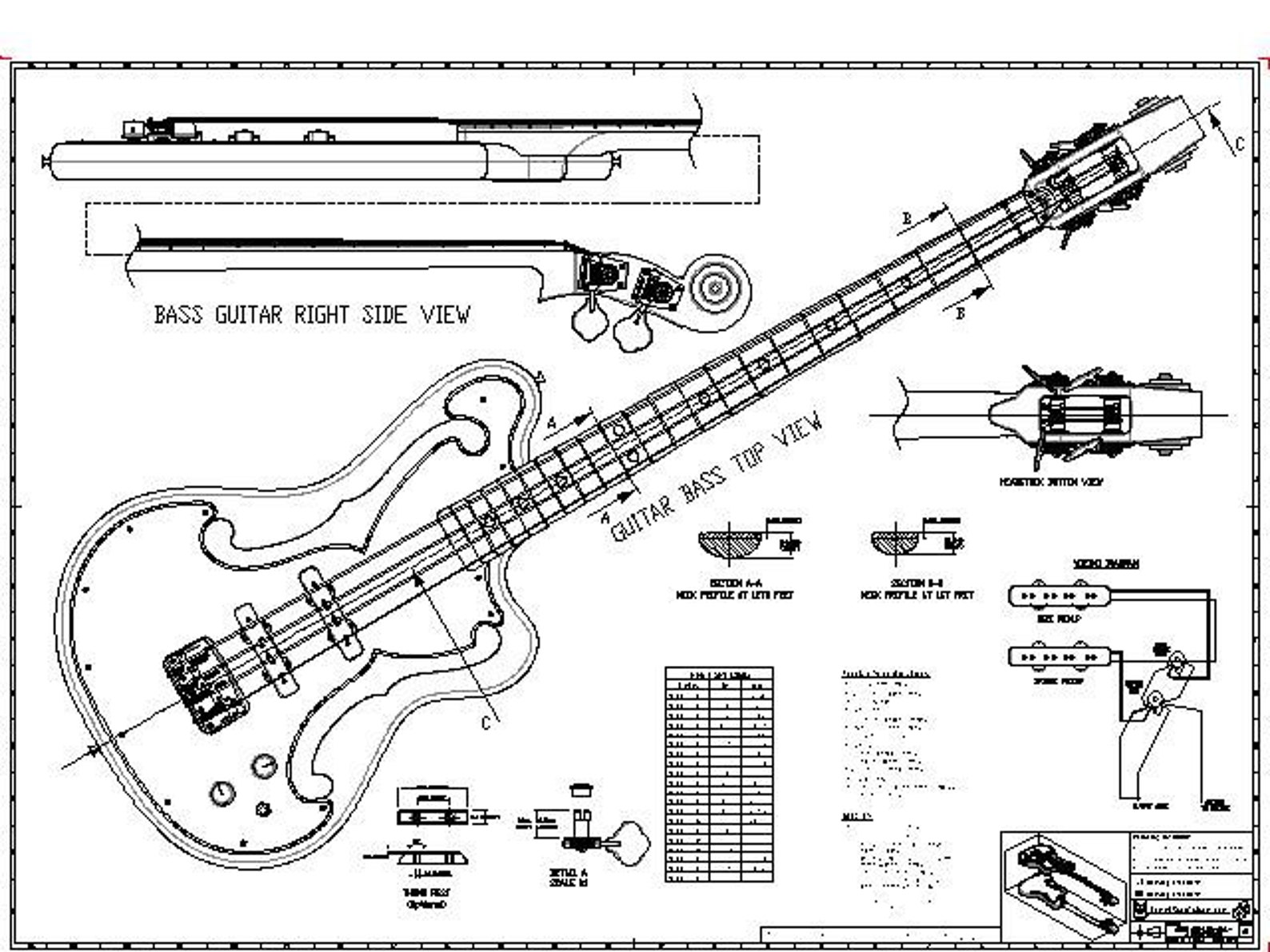Ampeg AEB-1 (hardtail - J-bass Pickups) Electric Bass 01. PDF Plans ...