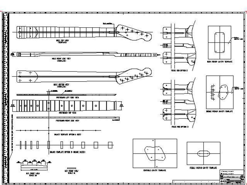 Telecaster 72 Custom Electric Guitar PDF Plans Blueprint 04 - Etsy