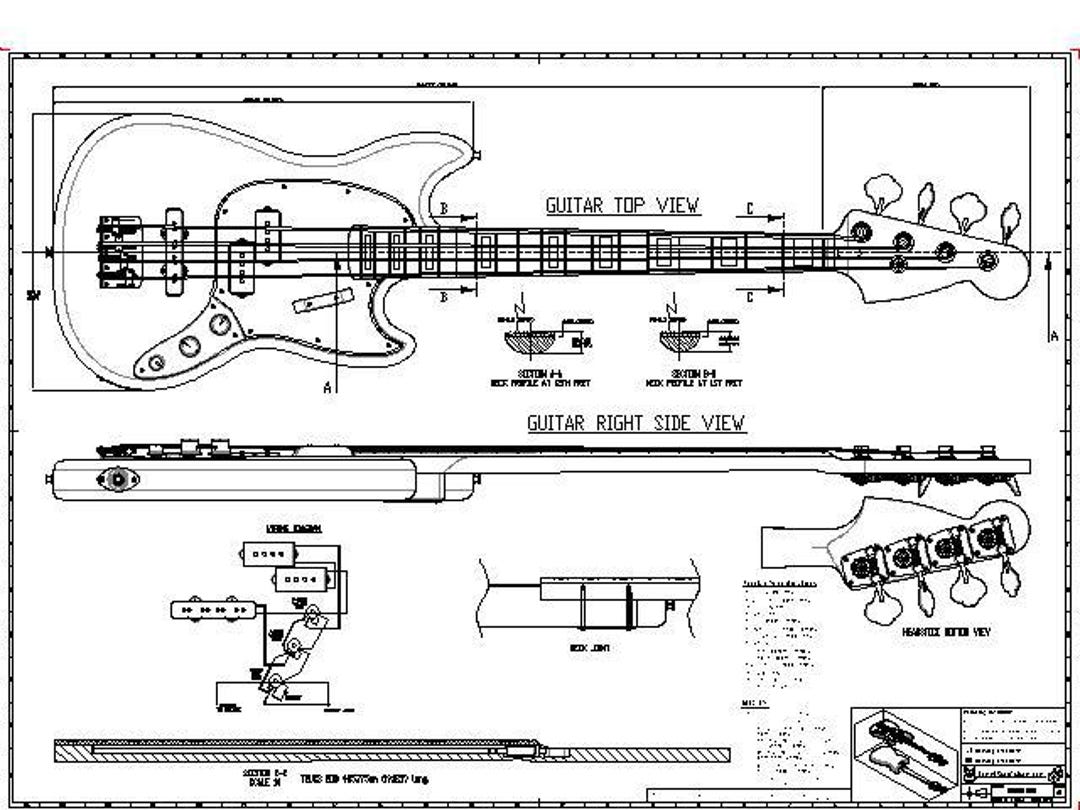 Mustang Bass – PDF Plans Blueprint – Electric Bass 01 - Etsy