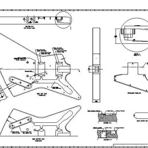 Gibson Explorer Electric Guitar 01. PDF Plans Blueprint - Etsy